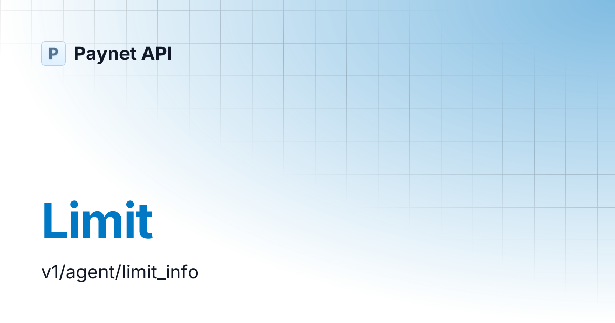 Limit | Paynet API